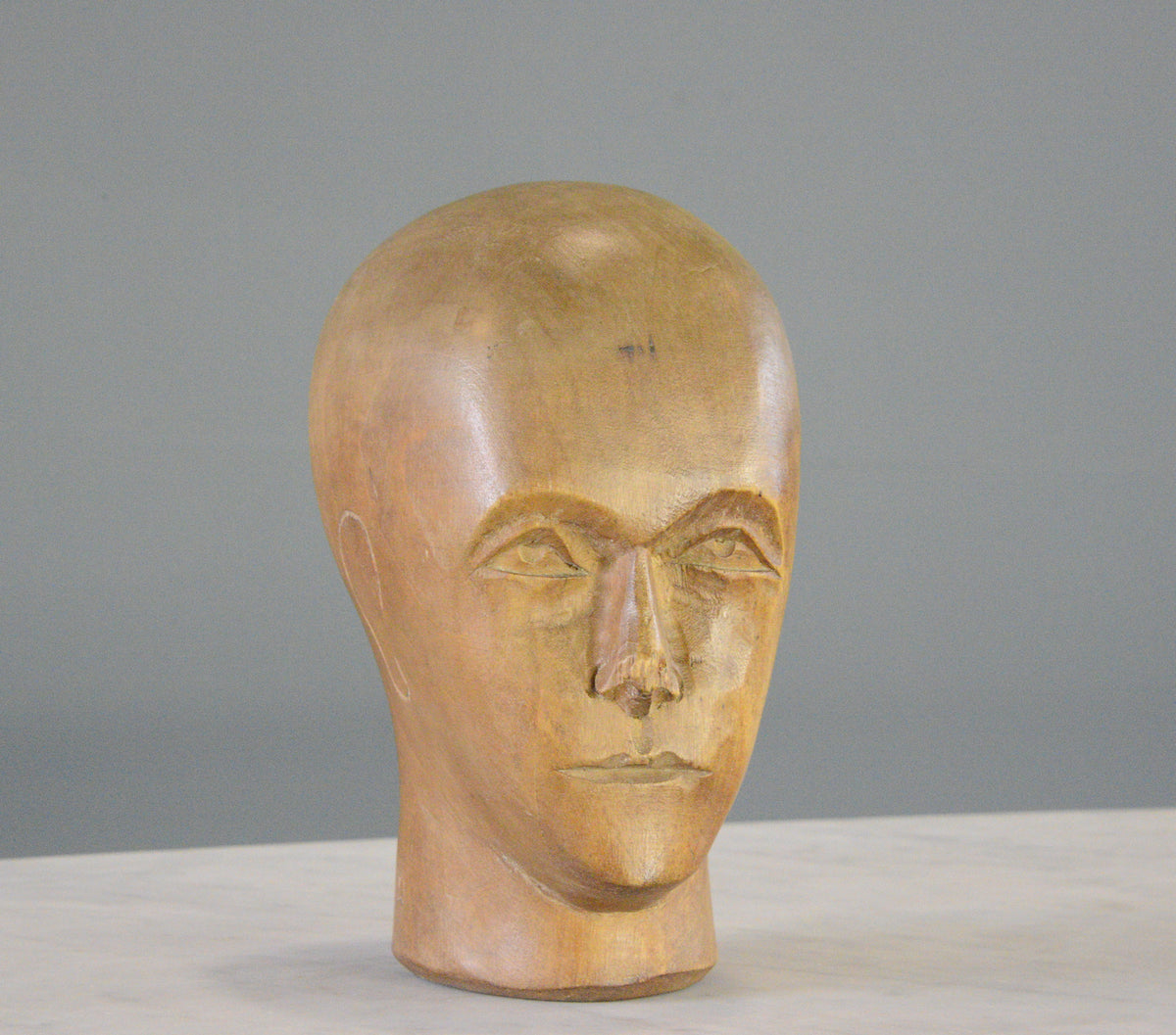 German Carved Wooden Milliners Head Circa 1910 – Otto's Antiques