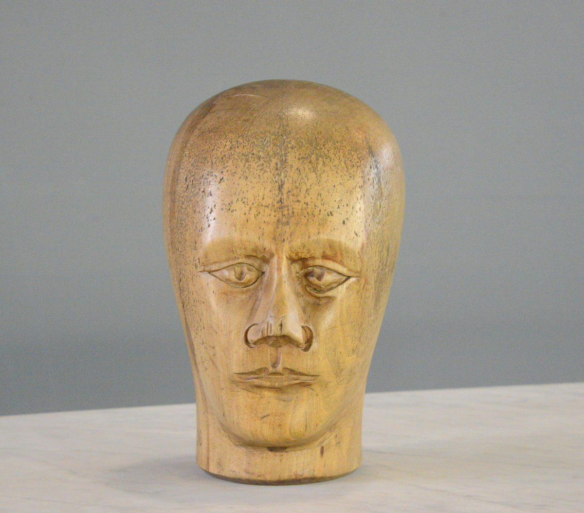 German Carved Wooden Milliners Head Circa 1910 – Otto's Antiques