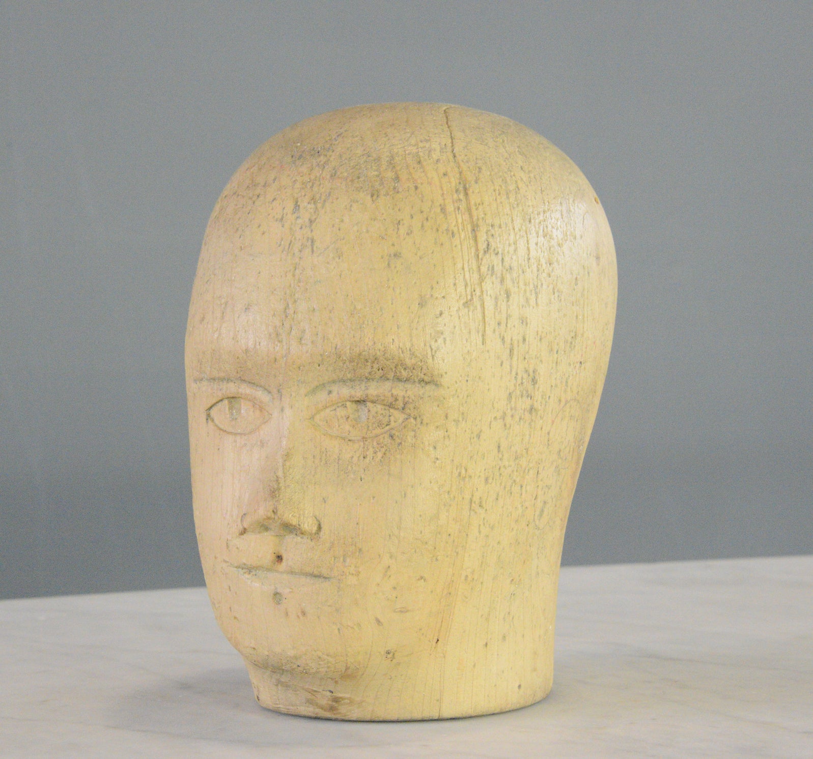 German Carved Wooden Milliners Head Circa 1910 – Otto's Antiques
