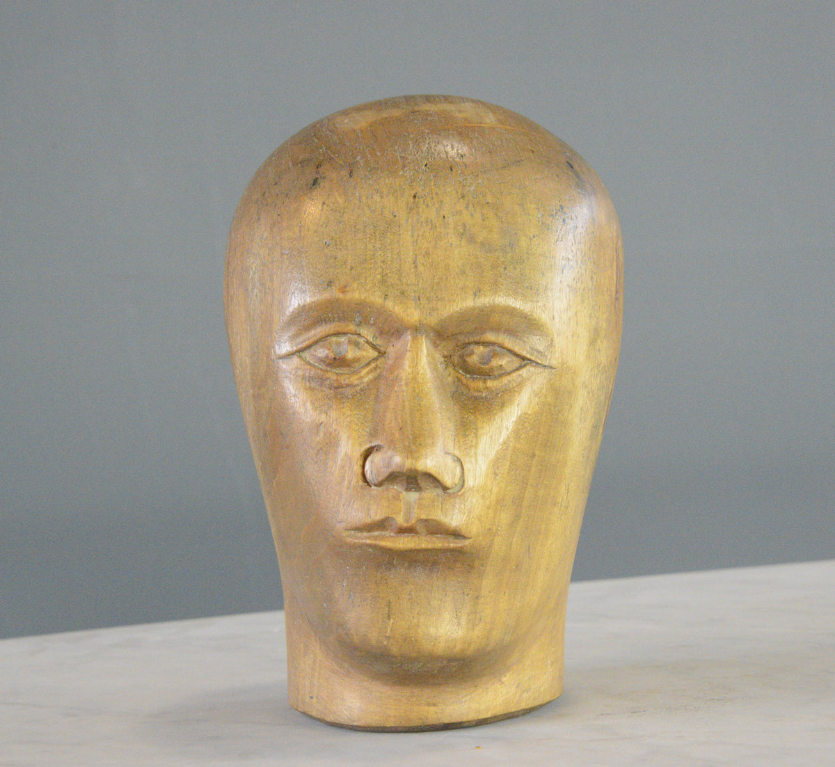 German Carved Wooden Milliners Head Circa 1910 – Otto's Antiques
