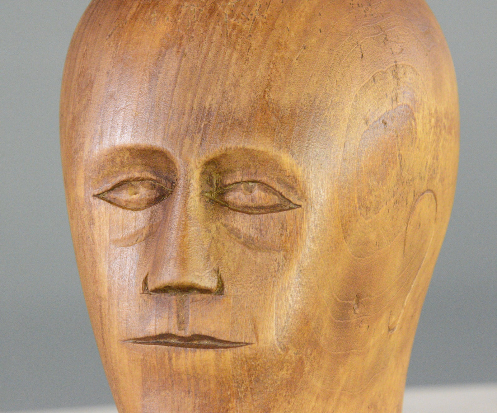 German Carved Wooden Milliners Head Circa 1910 – Otto's Antiques