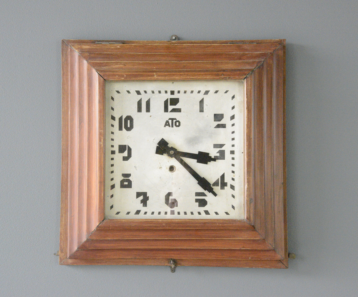Art Deco Wall Clock By ATO Circa 1920s – Otto's Antiques