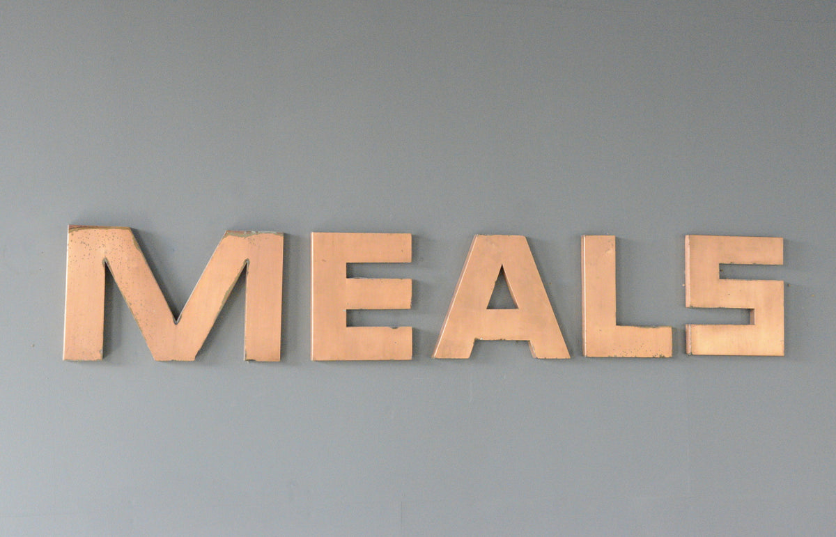 Large Copper Meals Sign Circa 1960s – Otto's Antiques