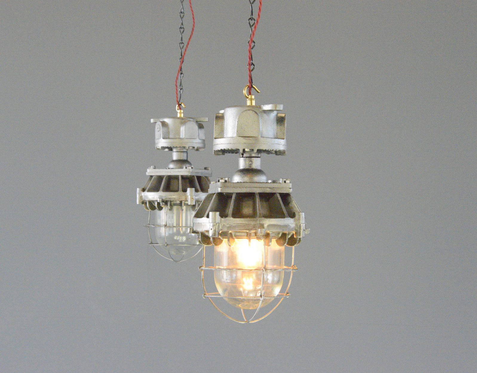 Explosion Proof Pendant Lights By Wardle Circa 1930s – Otto's Antiques