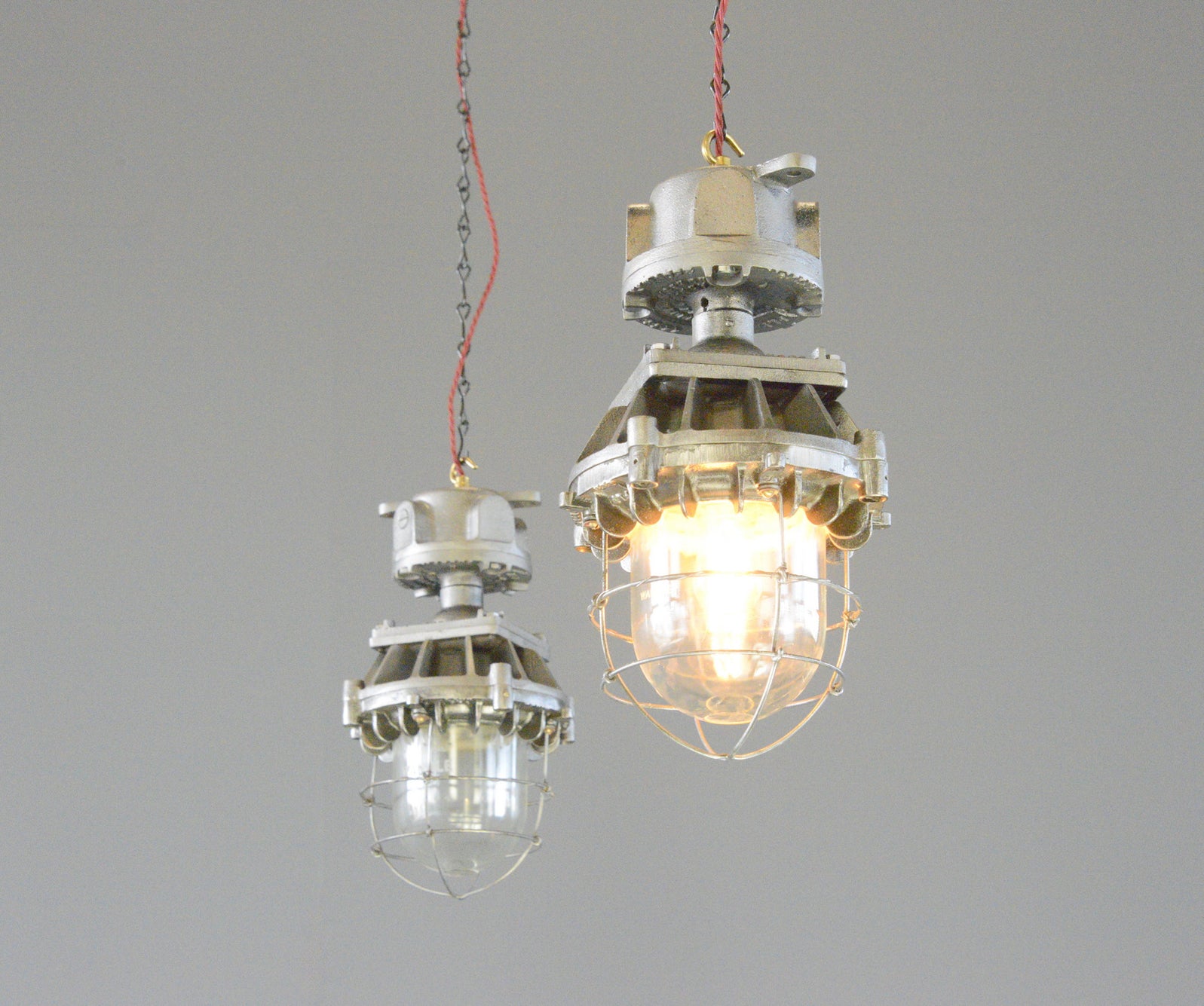 Explosion Proof Pendant Lights By Wardle Circa 1930s – Otto's Antiques
