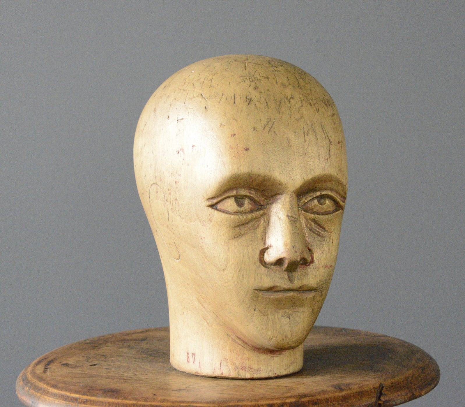 German Carved Wooden Milliners Head Circa 1910 – Otto's Antiques