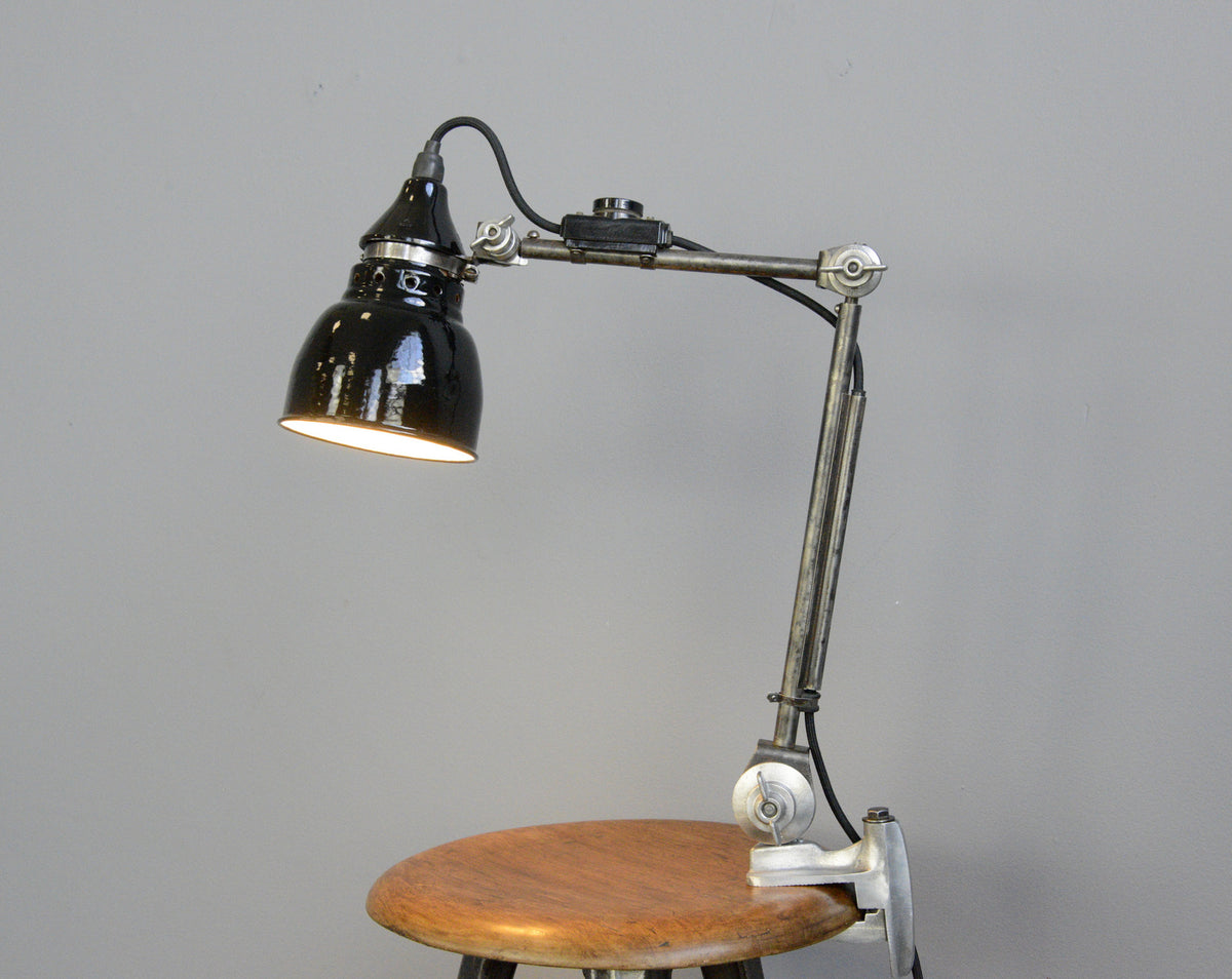Clamp On Industrial Task Lamp By Rademacher Circa 1920s – Otto's Antiques