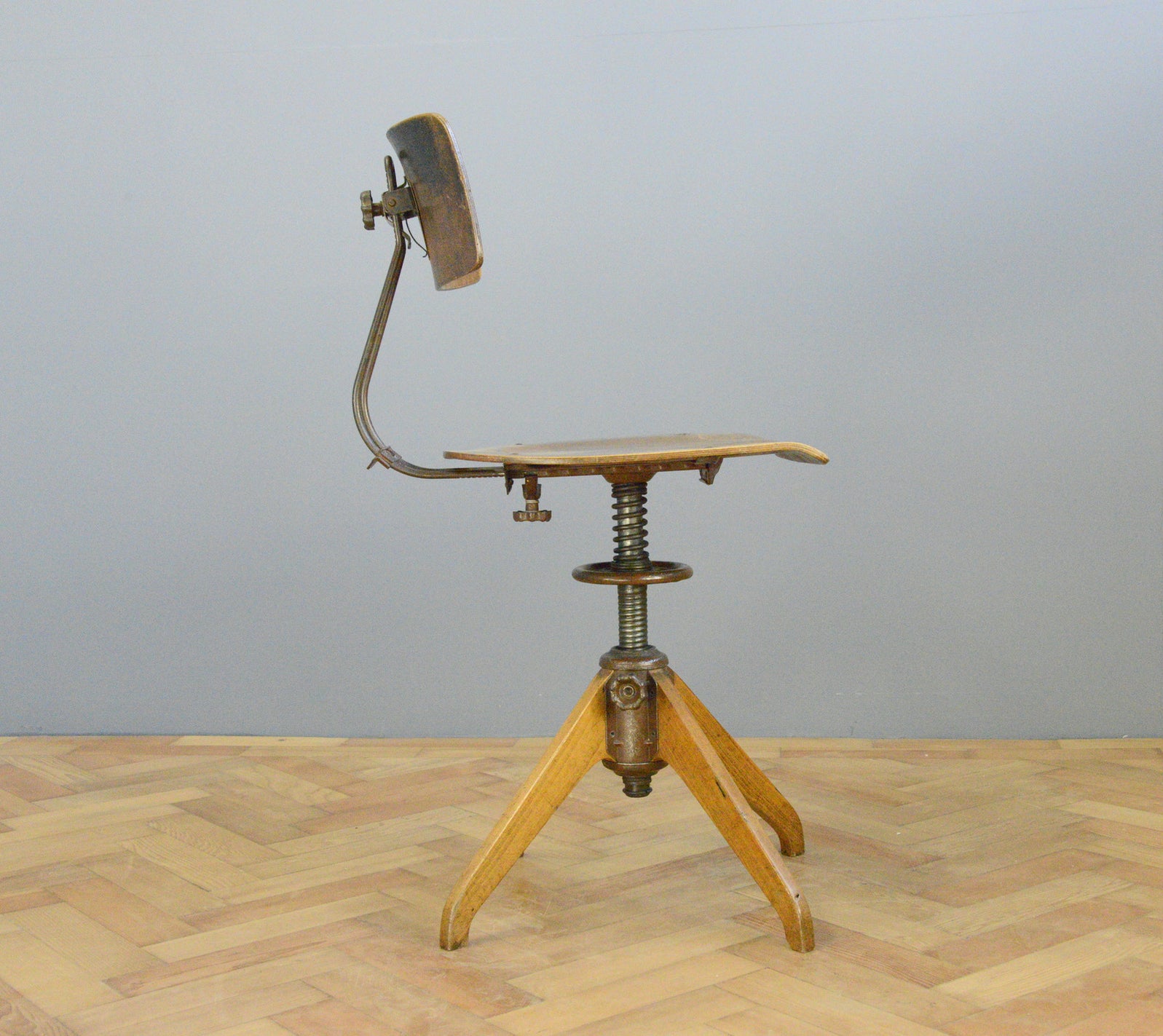 Industrial Factory Chair By Rowac Circa 1930s – Otto's Antiques