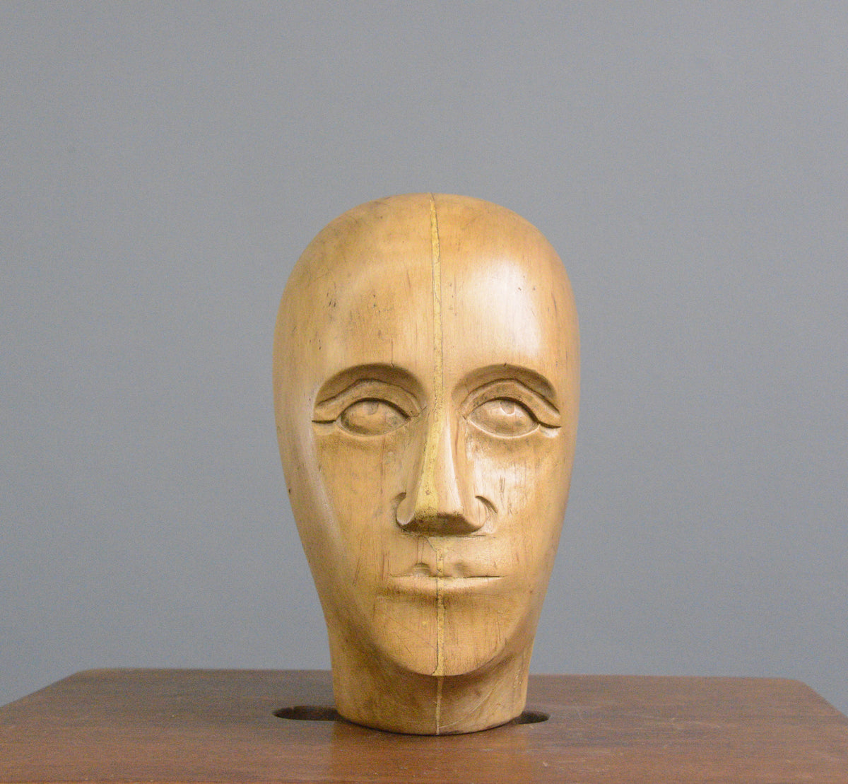 German Carved Wooden Milliners Head Circa 1910 – Otto's Antiques