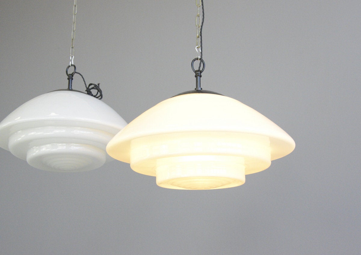 Large Bauhaus Pendant Lights By Mithras Circa 1930s – Otto's Antiques